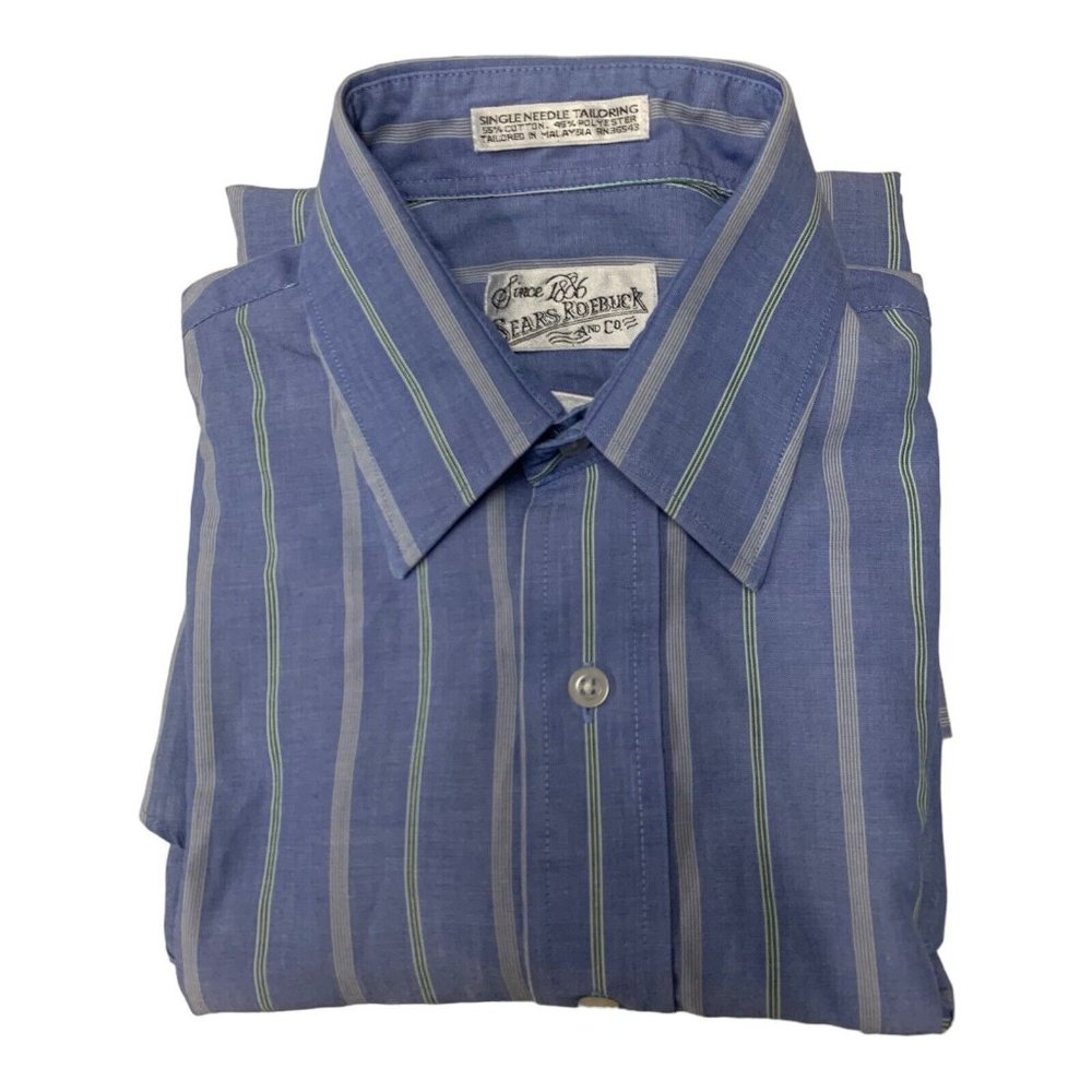 Vintage Sears Roebuck Single Needle Tailoring Blue St… - Gem
